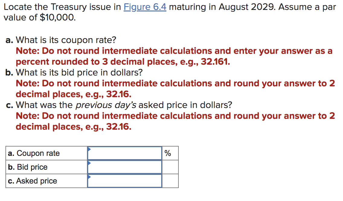 Solved U.S. Treasury Quotes Treasury note and bond data are | Chegg.com