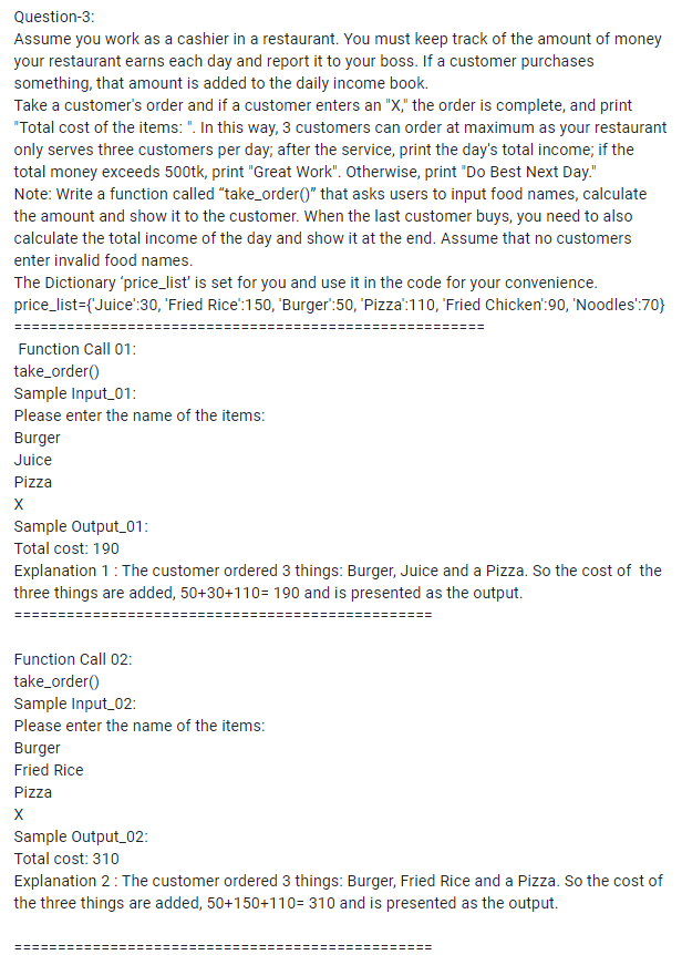 Solved Question-3: Assume you work as a cashier in a | Chegg.com