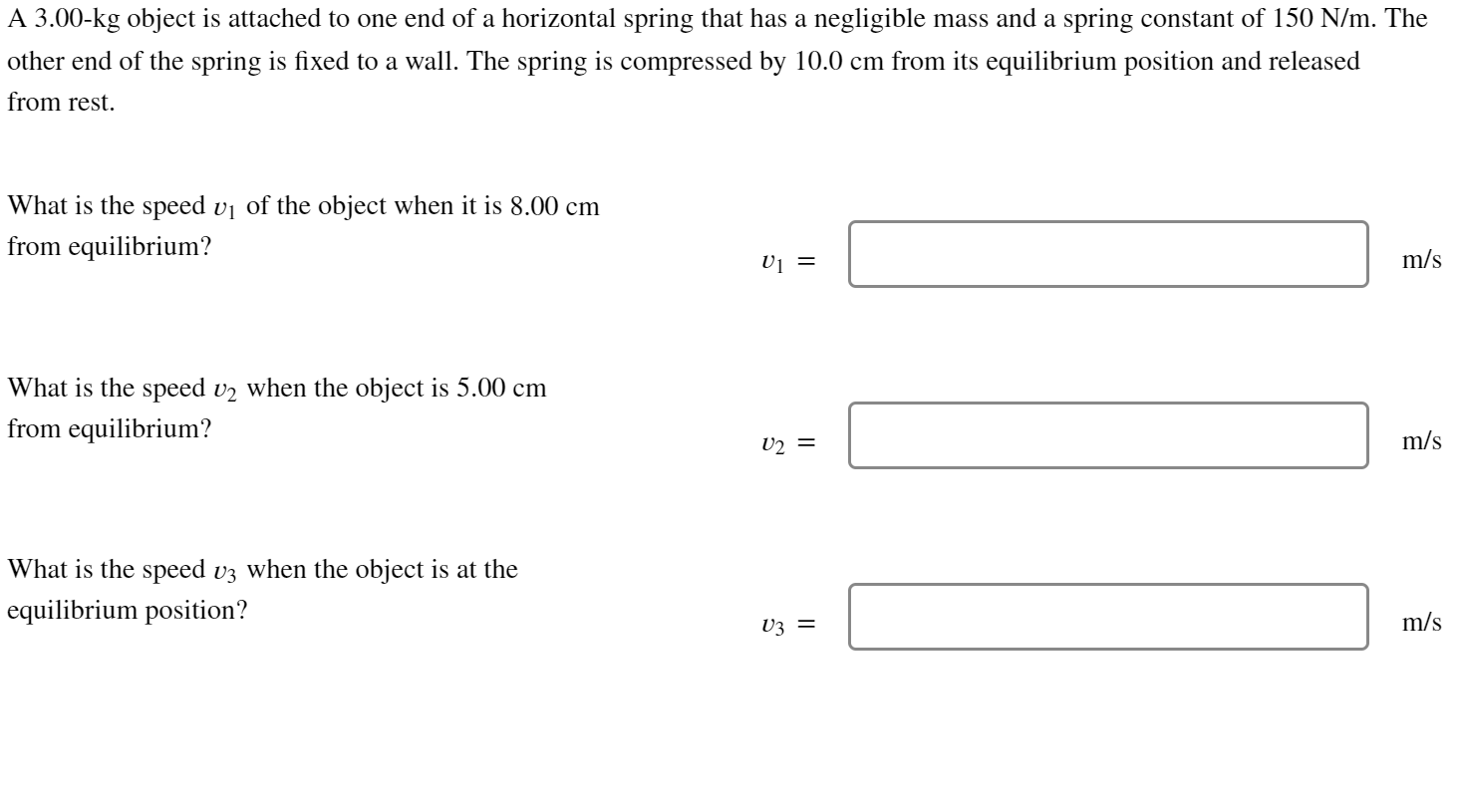 Solved A 3.00-kg object is attached to one end of a | Chegg.com