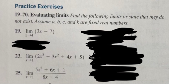 Solved Practice Exercises 19-70. Evaluating limits Find the | Chegg.com