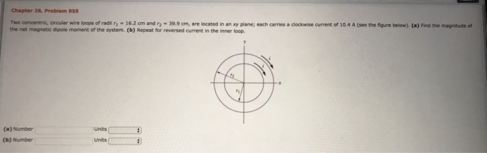 Solved Two concentric, circular wire loops of radii r_1 = | Chegg.com