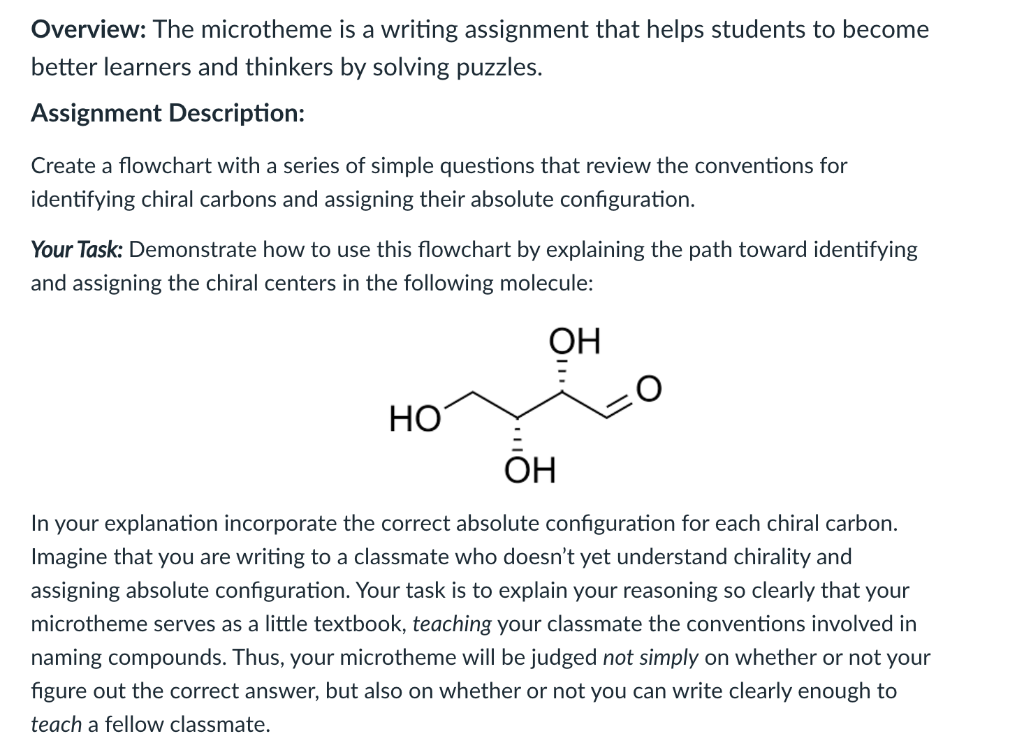 Solved Overview: The microtheme is a writing assignment that | Chegg.com
