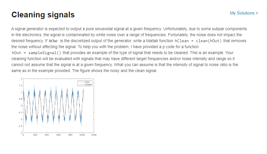 Solved Cleaning signals A signal generator is expected to | Chegg.com