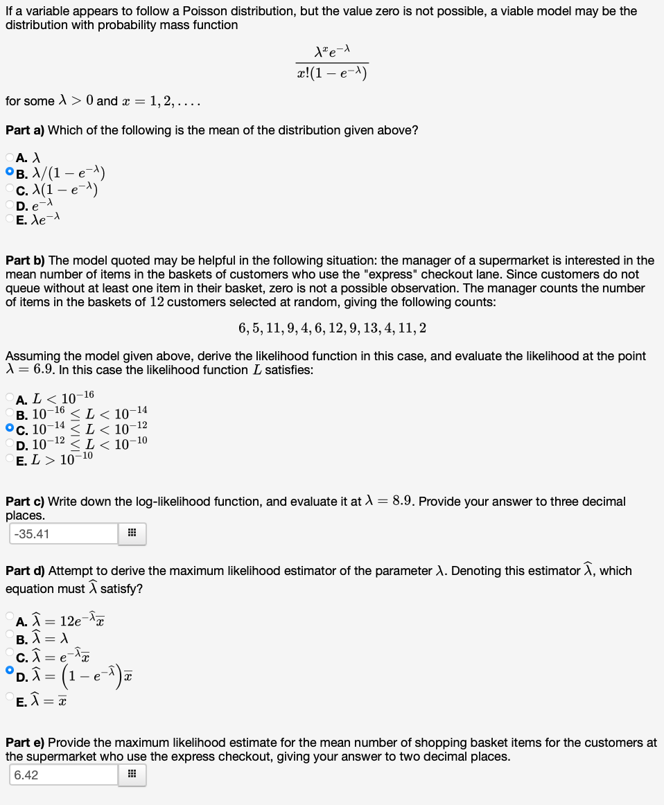 Solved If a variable appears to follow a Poisson | Chegg.com