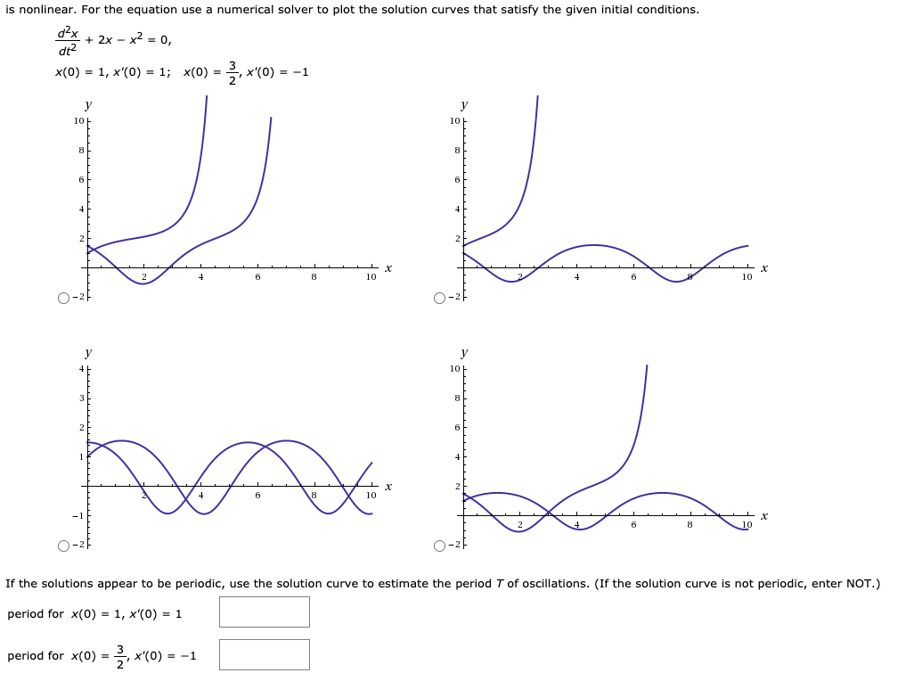 Solved is nonlinear. For the equation use a numerical solver | Chegg.com