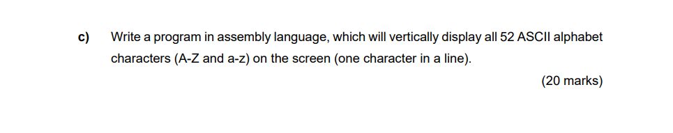 Solved C Write A Program In Assembly Language Which Will 2583