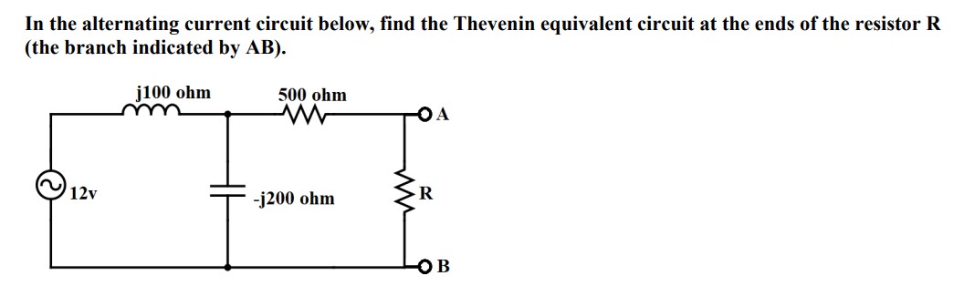 Solved In the alternating current circuit below, find the | Chegg.com