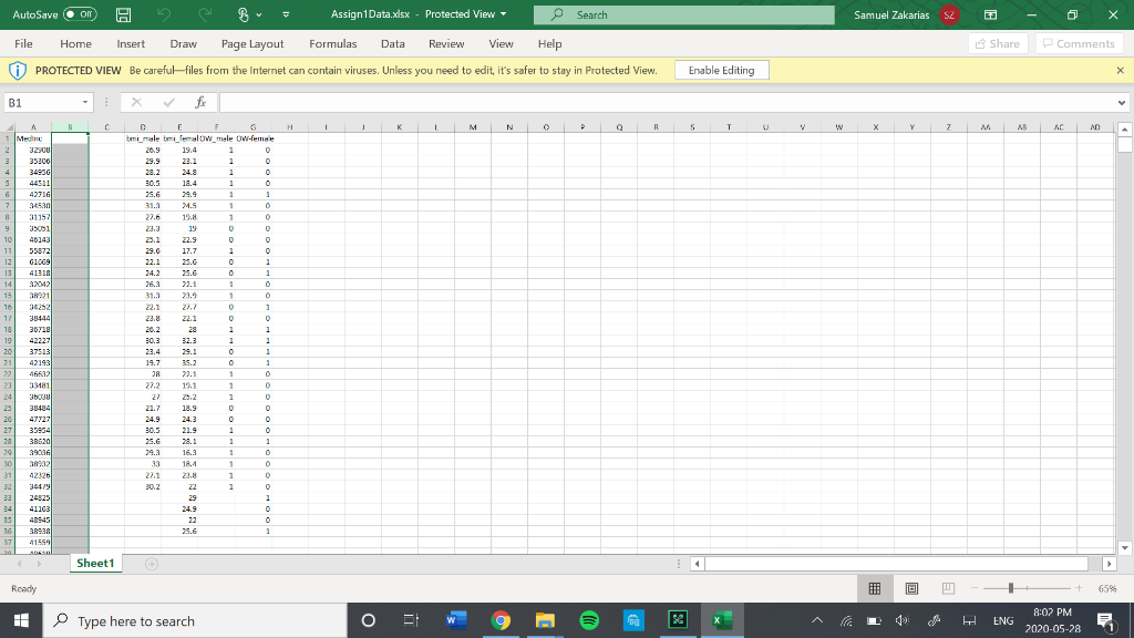 Solved The data file contains the Body Mass Index (BMI) for | Chegg.com