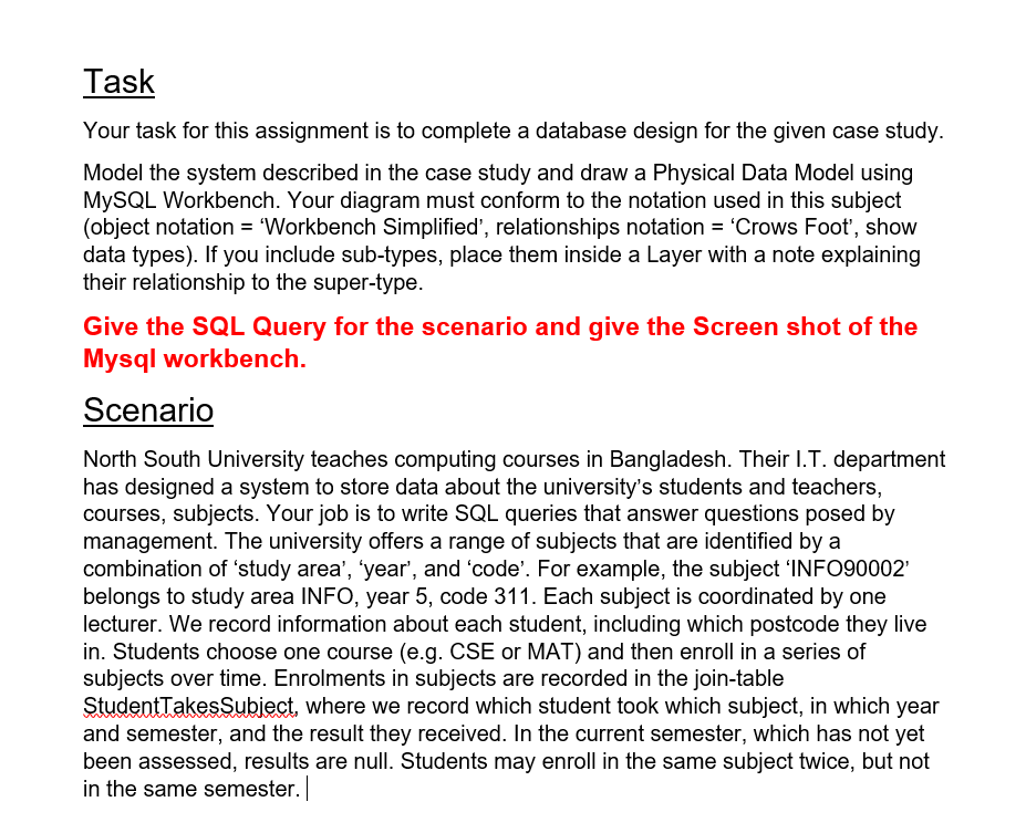 Solved Task Your task for this assignment is to complete a | Chegg.com