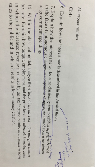 Solved Macroeconomics Ch4: 6. Explain how the interest rate | Chegg.com