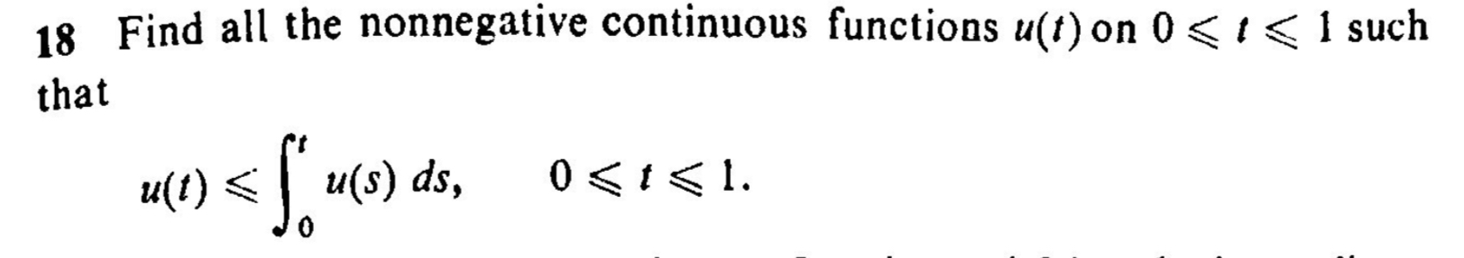 Solved 18 Find all the nonnegative continuous functions u(t) | Chegg.com