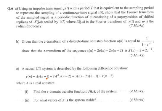 Solved given that the z-transform of a discrete unit step | Chegg.com