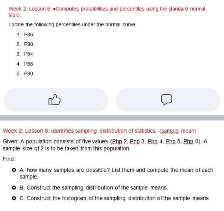 Solved Week 2 Lesson 5: Computes probabilities and | Chegg.com