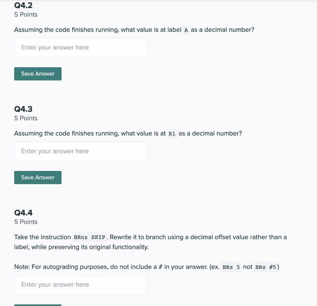 Q4 LC-3 Assembly - Tracing 28 Points Consider the | Chegg.com