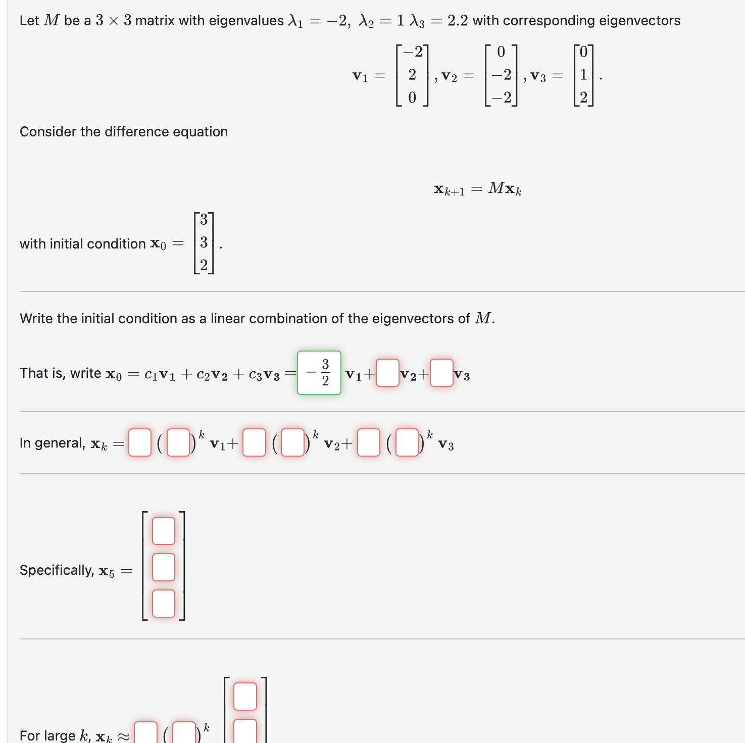 Solved Let M be a 3×3 matrix with eigenvalues | Chegg.com
