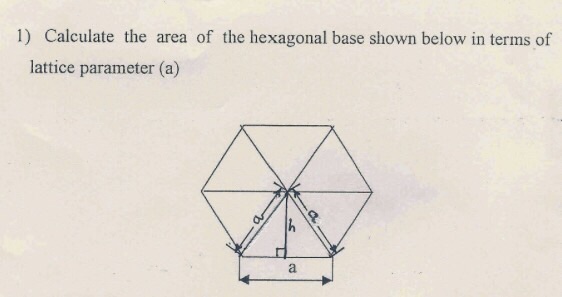 Solved Calculate the area of the hexagonal base shown below | Chegg.com
