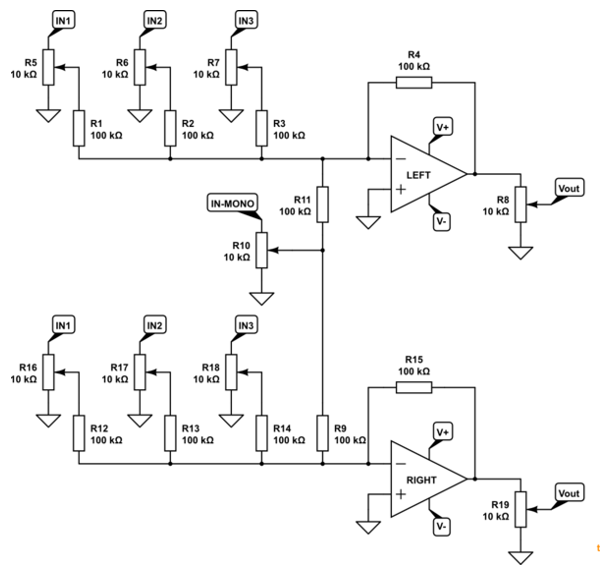 Solved IN1 IN2 IN3 R5 10 0 R6 10 0 R7 10 An R4 100 k0 -f-5 [ | Chegg.com