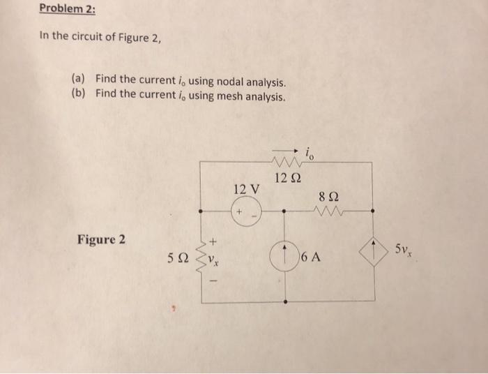 Solved Problem 2 In the circuit of Figure 2, (a) (b) Find | Chegg.com