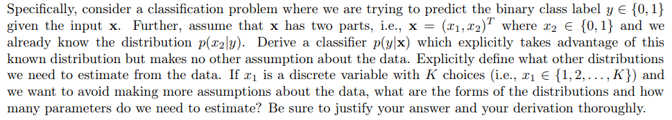 Specifically, consider a classification problem where | Chegg.com