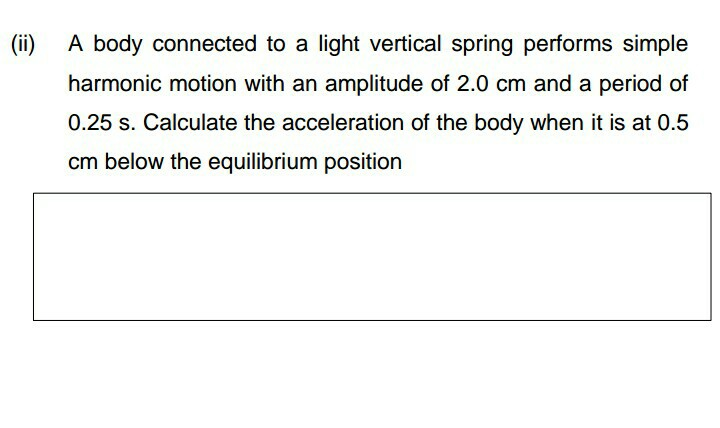 Solved (ii) A particle undergoes simple harmonic motion with | Chegg.com