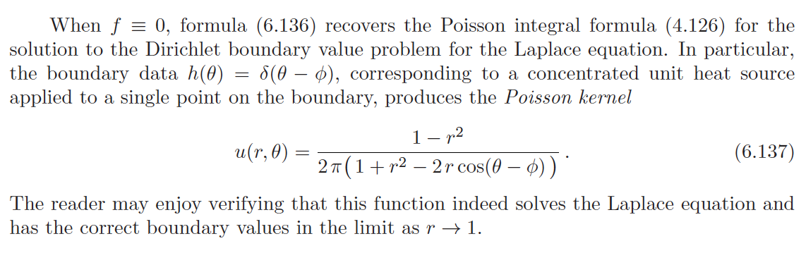 Solved 6.3.20. Prove directly that the Poisson kernel | Chegg.com