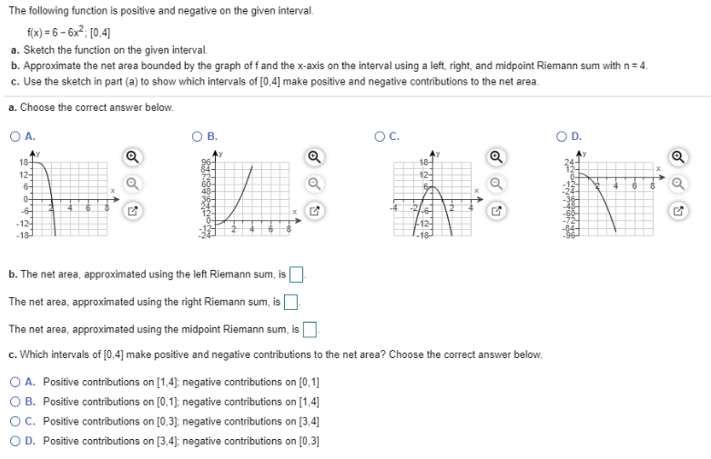 Solved The following function is positive and negative on | Chegg.com