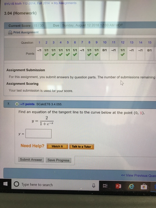 Solved BYU IS Math 112-2014, Fall 2014 My Assignments 3.04 | Chegg.com