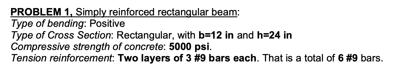 Solved PROBLEM 1, Simply reinforced rectangular beam: Type | Chegg.com