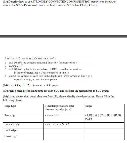 Solved 1. (80 points) Graph G is shown below. (both CSE423 | Chegg.com