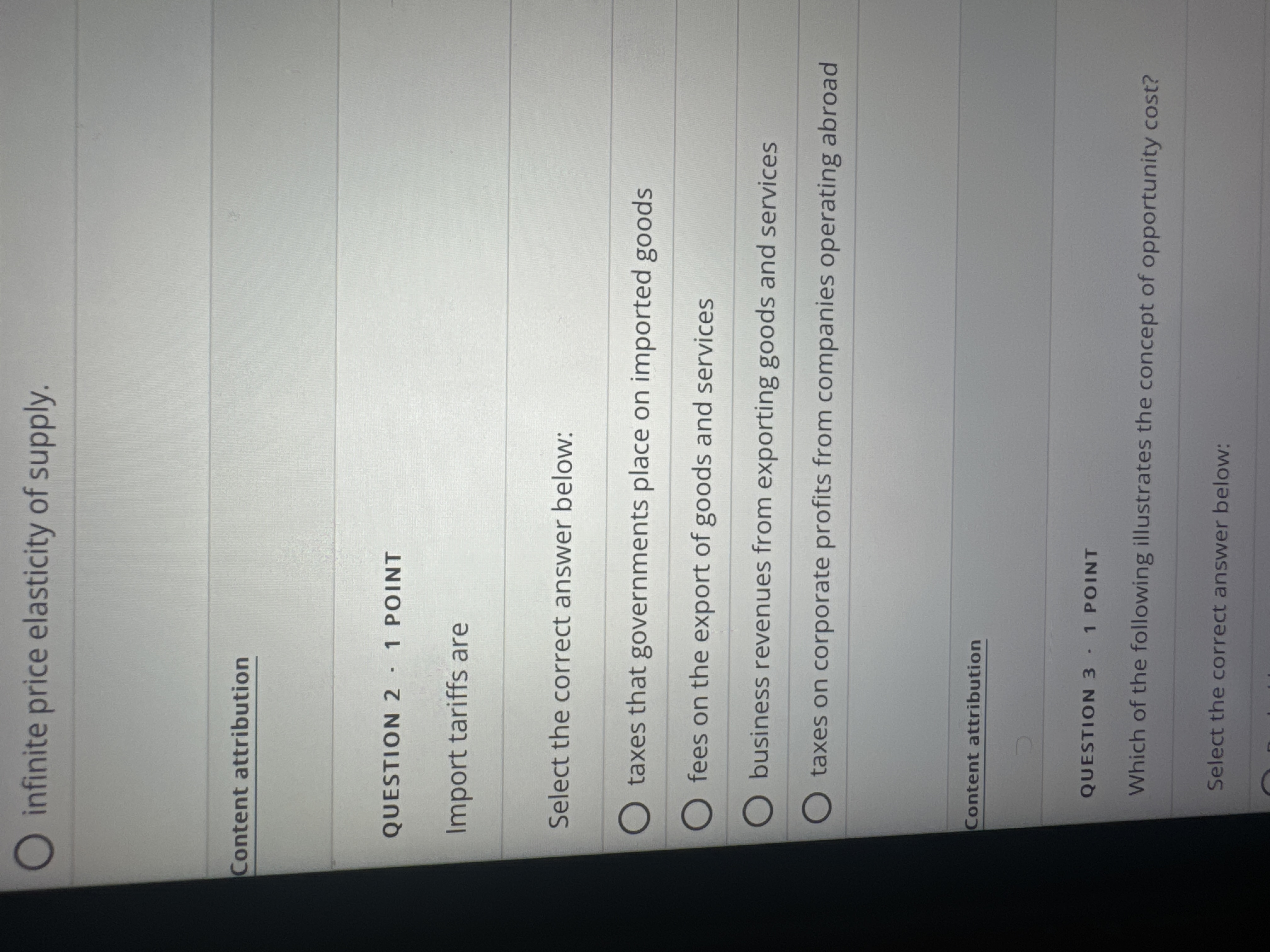 Solved Content attributionQUESTION 2 - 1 ﻿POINTImport | Chegg.com