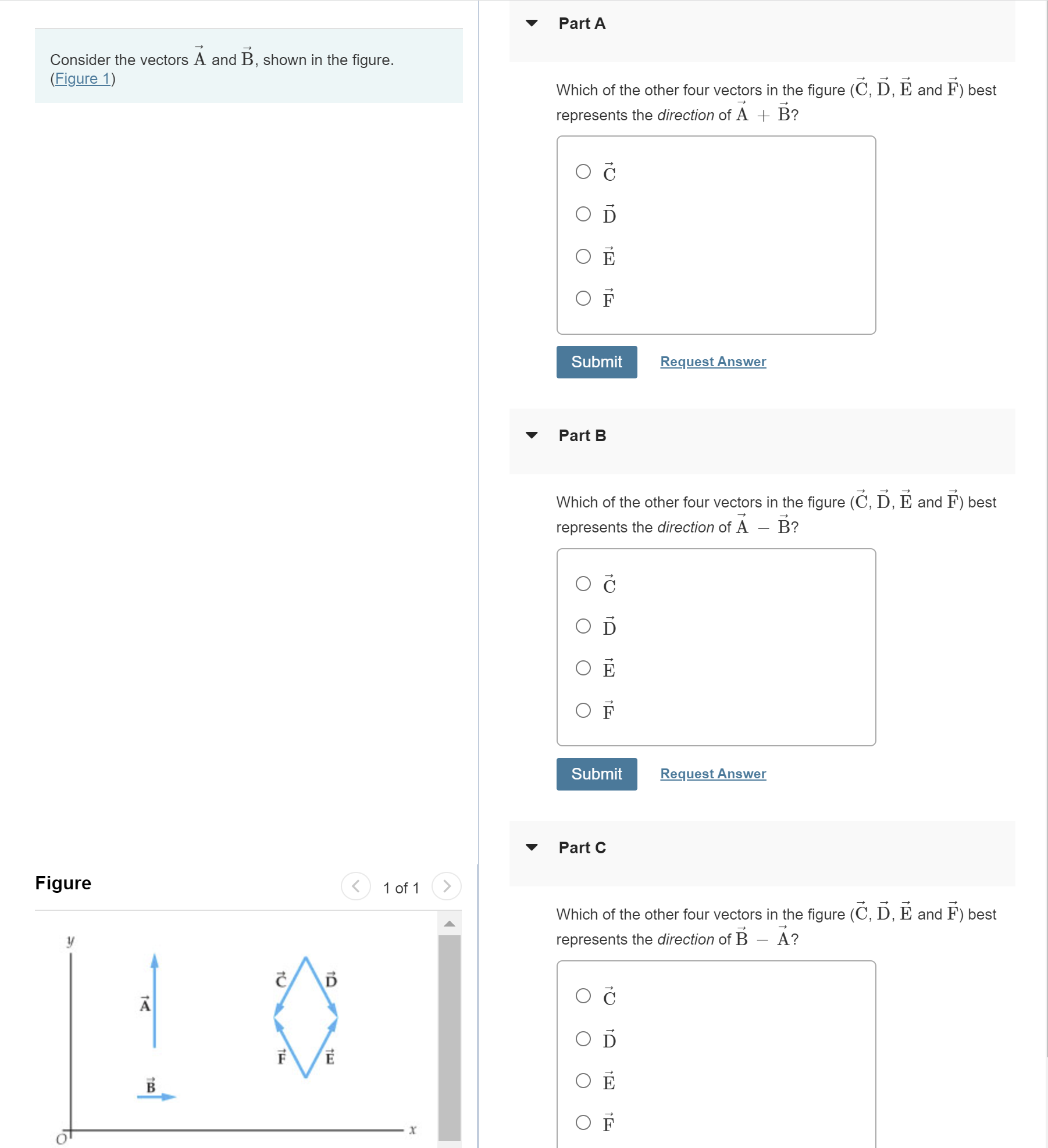 Solved Consider the vectors A and B, shown in the figure. | Chegg.com