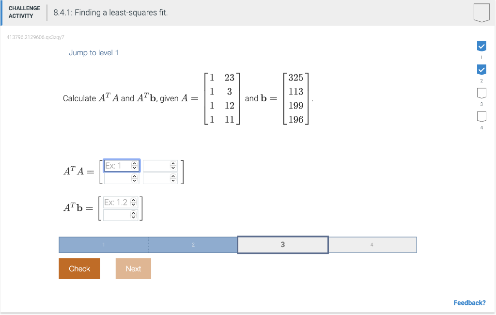 Solved Jump to level 1 Calculate ATA and ATb, given | Chegg.com