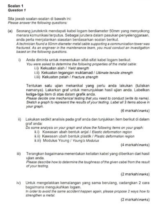 Solved Soalan 1 Question 1 Sila jawab soalan-soalan di bawah | Chegg.com Solved Soalan 1 Question 1 Sila jawab soalan-soalan di bawah | Chegg.com
