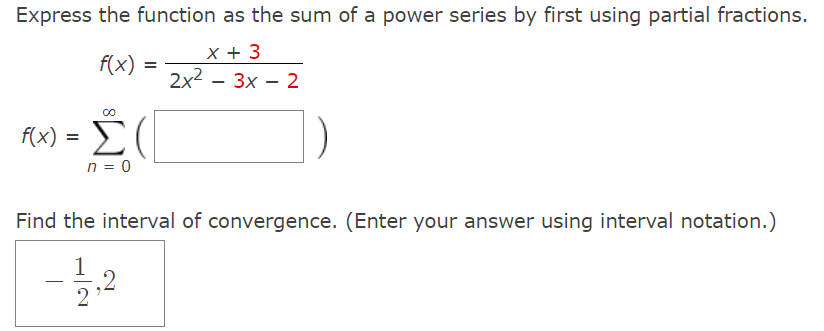 Solved Express the function as the sum of a power series by | Chegg.com