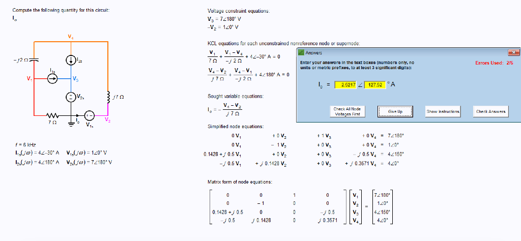 Solved Compute the foll owing quantity for this circuit: | Chegg.com