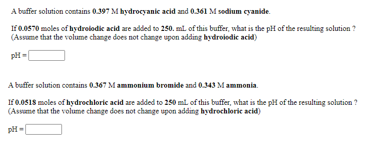 Solved A buffer solution contains 0.397 M hydrocyanic acid | Chegg.com