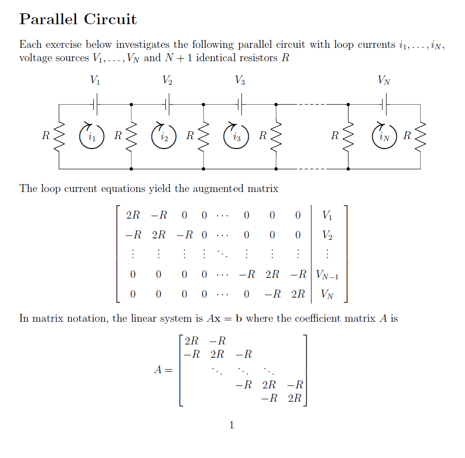 Solved Parallel Circuit Each exercise below investigates the | Chegg.com