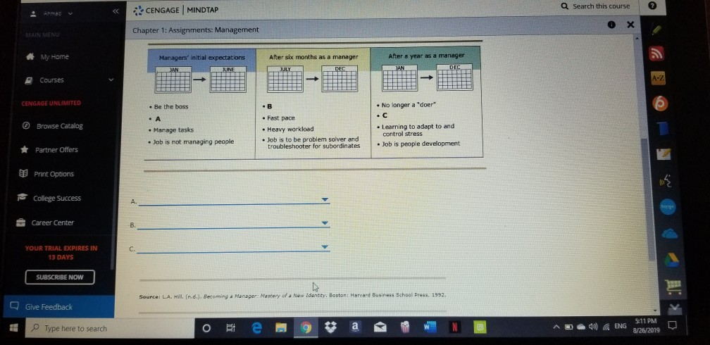 Solved: Chapter 1: Assignments: Management MAIN MENU SBack... | Chegg.com