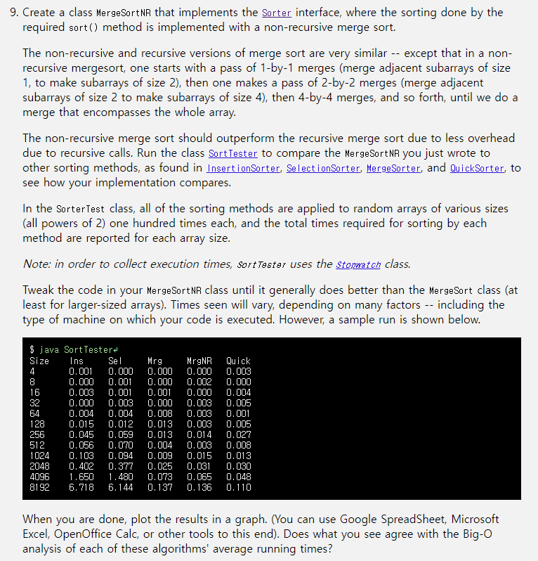 Solved Sorter interface: public interface Sorter