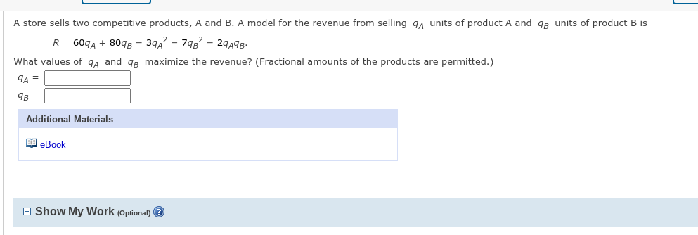 Solved I have two questions! question #1 A store sells two | Chegg.com