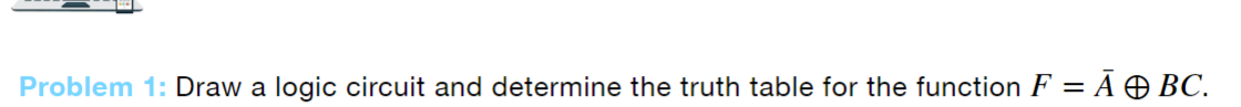 Solved Problem 1: Draw a logic circuit and determine the | Chegg.com