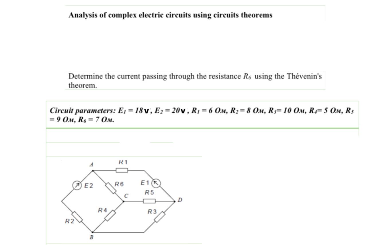 Solved Determine the current passing through the resistance | Chegg.com