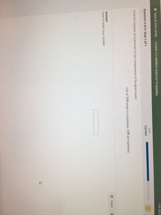 Solved O Save & End Certify Lesson: 4.2 Addition Rules for | Chegg.com