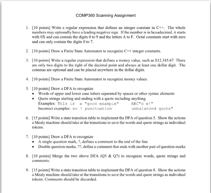 Solved Write a regular expression that defines an integer | Chegg.com