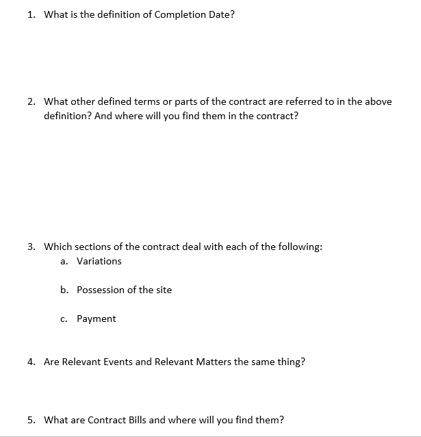 Solved 1. What is the definition of Completion Date? 2. What | Chegg.com