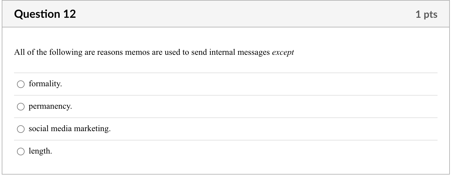 Solved All of the following are reasons memos are used to | Chegg.com