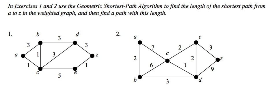 Solved In Exercises 1 and 2 use the Geometric Shortest-Path | Chegg.com
