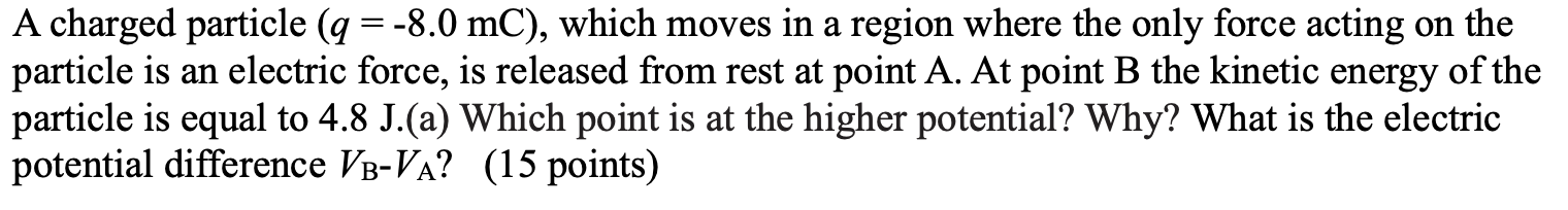 Solved A charged particle (q=−8.0mC), which moves in a | Chegg.com