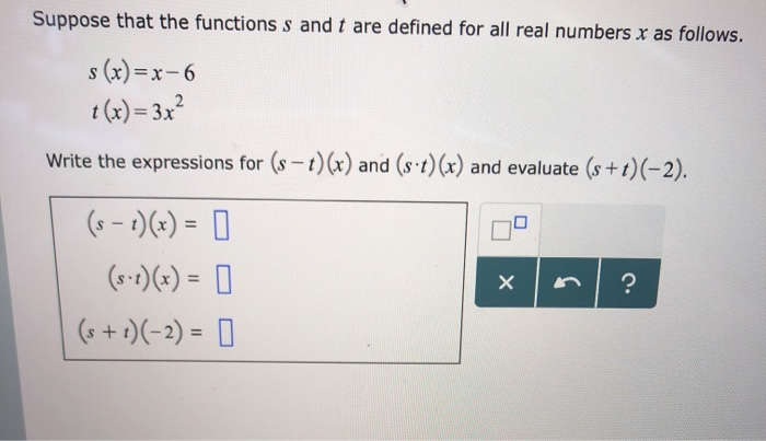 Solved suppose that the functions s and t are defined for | Chegg.com