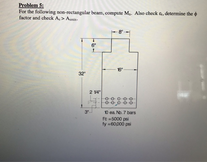 Solved Problem 5: For the following non-rectangular beam, | Chegg.com